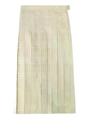 Burberry Burberry Pleated Midi Skirt Neutrals
