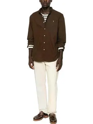 Polo Ralph Lauren Embroidered-logo Button-down Shirt - Brown