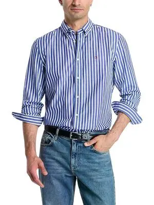Tommy Hilfiger Vertical-stripe Button-down Shirt - Blue
