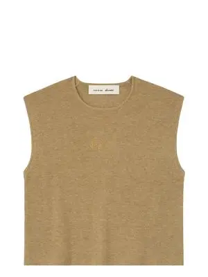 Fear Of God Signature Rib Knit Cropped Tank Top - Tan