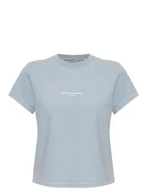 Alexander Wang Alexander Wang Logo Print T-Shirt Blue