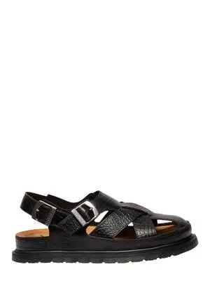 Dr. Martens Archive Fisherman Crocodile Aniline Sandal - Black