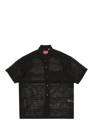 Supreme Mesh Stripe Short-sleeve Shirt - Black