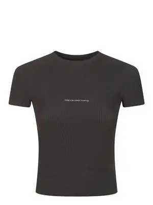 Alexander Wang Jacquard Logo Short-sleeve Crewneck Top - Brown