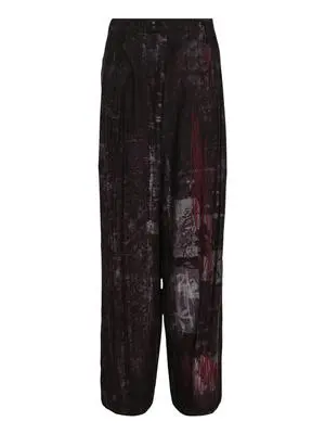 Y’s Cupro-dungaree Twill Gather Pants - Blue