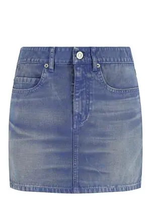 Balenciaga Low-rise Denim Mini Skirt - Purple