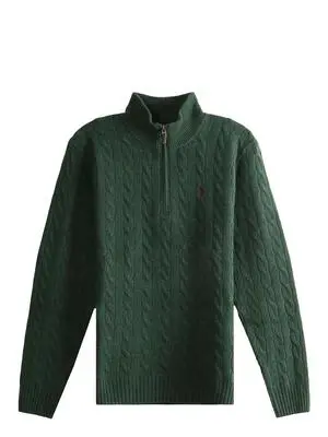 Polo Ralph Lauren Cable Knit Quarter Zip Sweater - Green