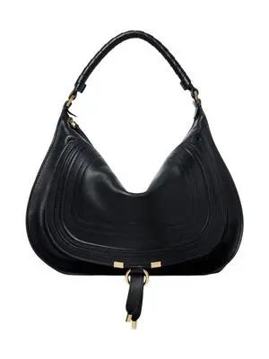 Chloé Marcie Medium Leather Shoulder Bag - Black