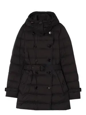 Burberry Short Nylon Audley Puffer Coat - Black