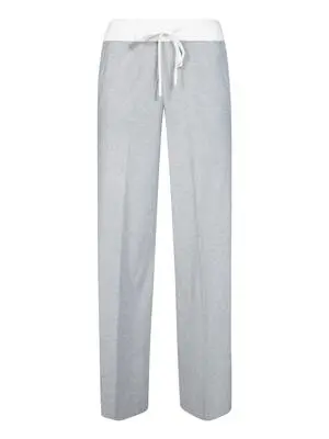 Elisabetta Franchi Knit Tricot Trousers With Insert Belt Detail - Grigio