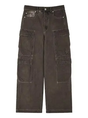 Rick Owens Cotton Denim Cargo Jeans - Brown