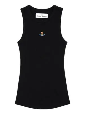 VIVIENNE WESTWOOD Ribbed Sleeveless Tank Top - Black