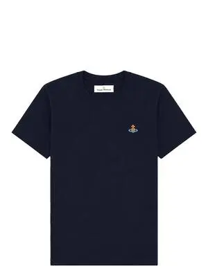 VIVIENNE WESTWOOD VIVIENNE WESTWOOD Embroidered Cotton T-Shirt Blue