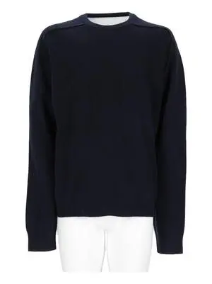 MAISON MARGIELA Virgin Wool Crewneck Sweater - Blue
