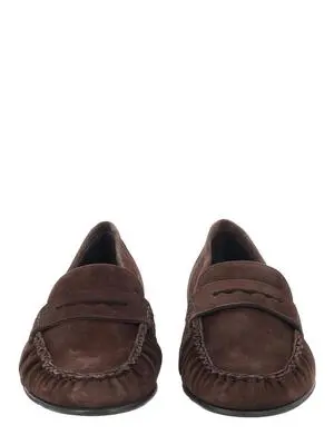 AeydĒ Suede Penny Loafers - Brown