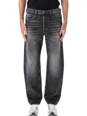DIESEL® Distressed Washed Relaxed Fit Jeans - Nero