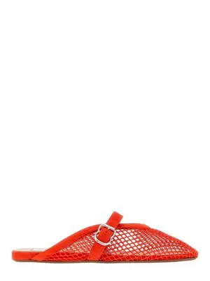 Alaïa ALAIA Suede Leather Mesh Slippers Red