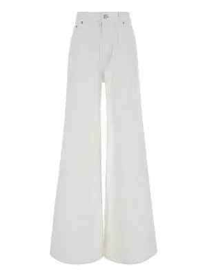 Alaïa ALAÏA Denim Wide-Leg Pants White