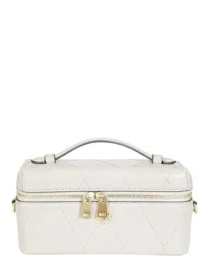 Tory Burch Quilted East-west Vanity Case Mini Bag - Beige