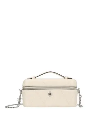 Tory Burch Charlie Leather Crossbody Vanity Case - Ivory