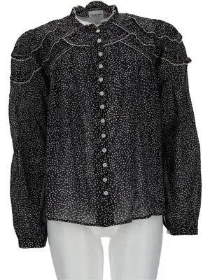 MARANT ETOILE MARANT ÉTOILE Ruffled Button-Front Printed Blouse