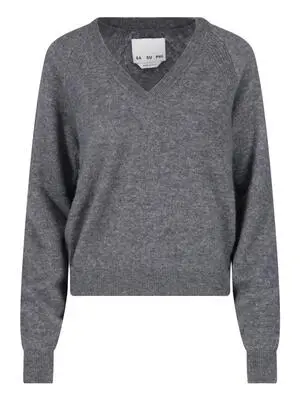SA SU PHI Modern Minimalist Crewneck Sweater - Grey