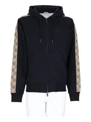 BURBERRY BURBERRY Check-Trim Zip-Up Hoodie