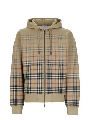 Burberry Check Zip-up Hoodie - Multicolour