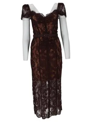 SELF-PORTRAIT SELF-PORTRAIT Lace Off-Shoulder Maxi Dress