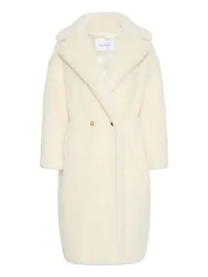 Max Mara MAX MARA Oversized Double-Breasted Alpaca-Wool Coat Bianco