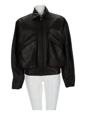 Magda Butrym Leather Zip-up Jacket - Black