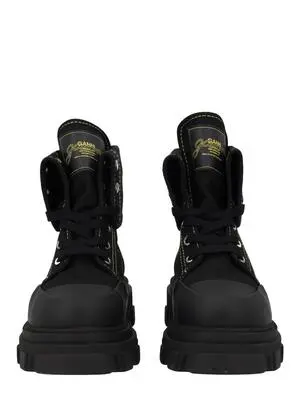 GANNI Lace-up Platform Combat Boots - Black