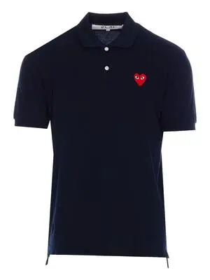 Play Comme Des Garcon COMME DES GARÇONS PLAY Cotton Polo Shirt Blue