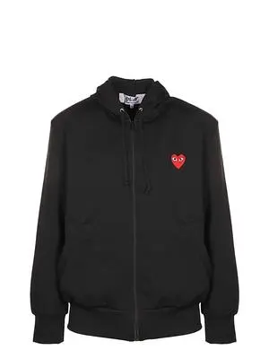 Play Comme Des Garcon Cotton Zipped Hoodie - Black