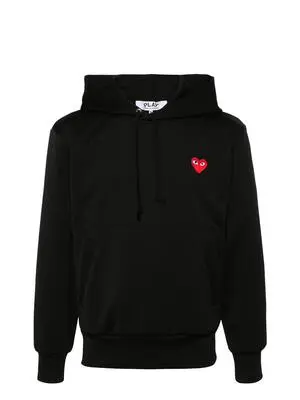 Play Comme Des Garcon Cotton Zipped Hoodie - Black