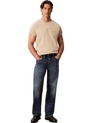 Calvin Klein Embossed Monogram Logo Tee - White Pepper