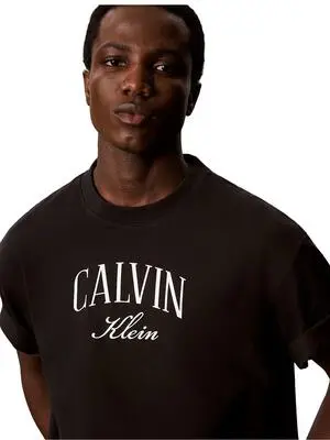 Calvin Klein Relaxed Graphic Logo Tee - Black