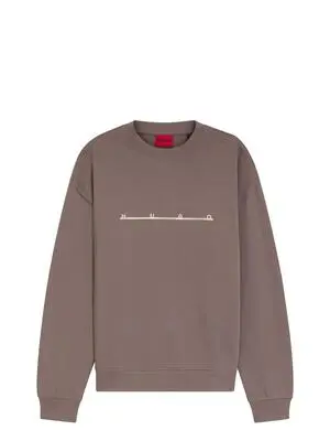 Hugo Cotton Sweatshirt With Spaced Logo Print - Brown
