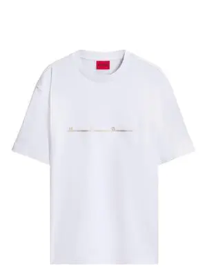 Hugo Relaxed-fit T-shirt With Zigzag Stitching Detail - White