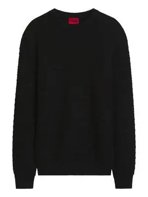 Hugo Textured Cotton Pullover - Black