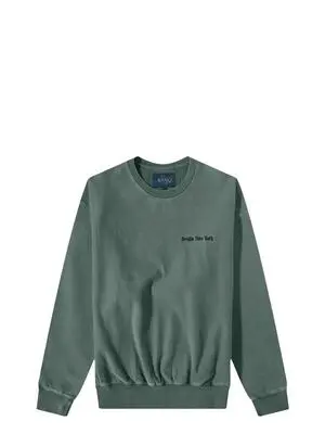 AWAKE Pigment Dyed Embroidered Crewneck Sweatshirt - Slate