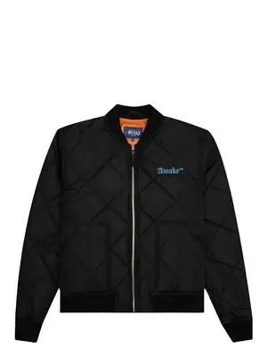AWAKE Quilted Patch Bible Bomber Jacket - Black
