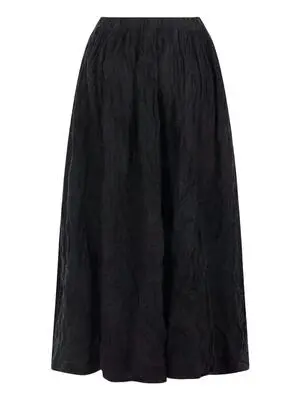 DANIELA GREGIS Crinkled Wool Midi Skirt - Grey