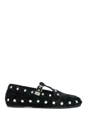 GANNI GANNI Velvet Mary Jenny Moccasins Black
