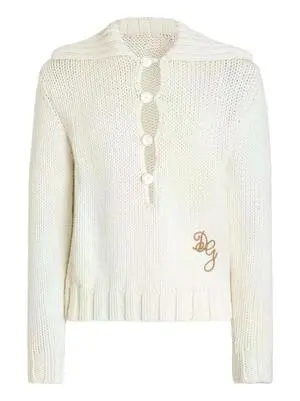 Dolce & Gabbana Dolce & Gabbana Smooth-Knit Pullover With Logo Neutrals