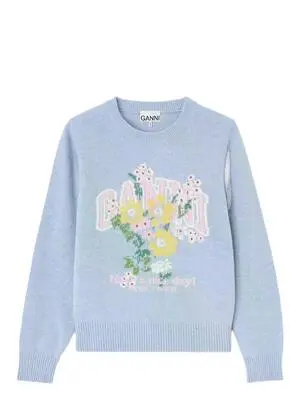 GANNI GANNI Floral Intarsia Jumper