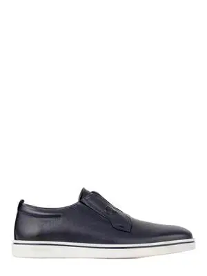 FERRAGAMO Ferragamo Hammered Calfskin Derby Slip-On Blue