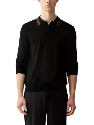 TRUSSARDI Contrast-collar Polo Shirt - Black