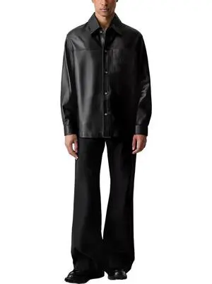Drole De Monsieur D Mirror Leather Shirt - Black