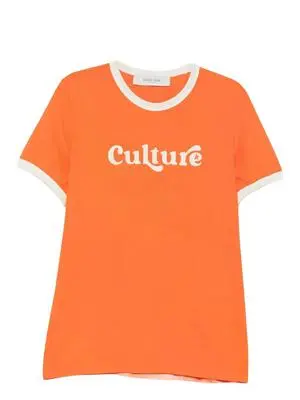 GOLDEN GOOSE Logo-print Garment-dyed T-shirt - Orange